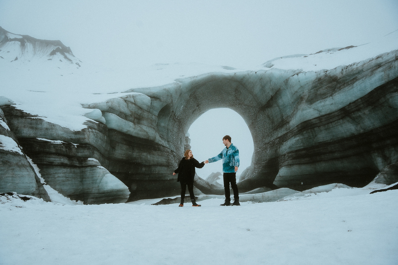 Spectacular Katla Ice Cave Engagement Shoot in Iceland